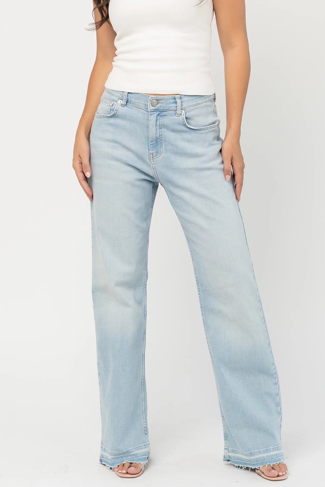 TEKSPARK Bria High Rise Wide Leg Jeans